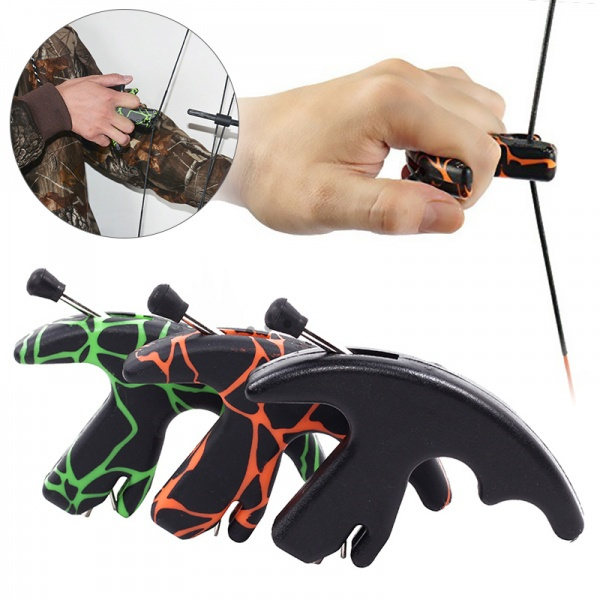 Archery Release Aids Compound Recurve Bows 3 Finger Thumb String ...