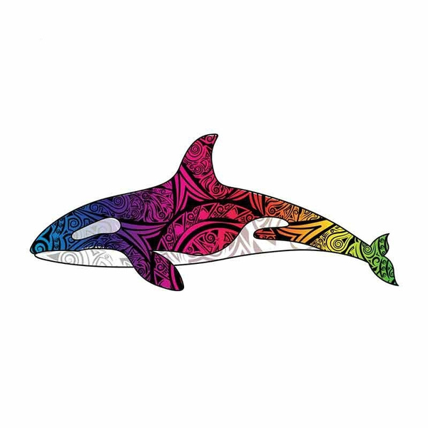 13cm x 5.6cm for Orca Whale Car Stickers Vinyl Refrigerator RV VAN Fine ...