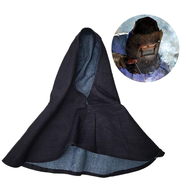 Denim Fabric Hood Neck Protective Welder Hat Welder Head Cover Welder ...