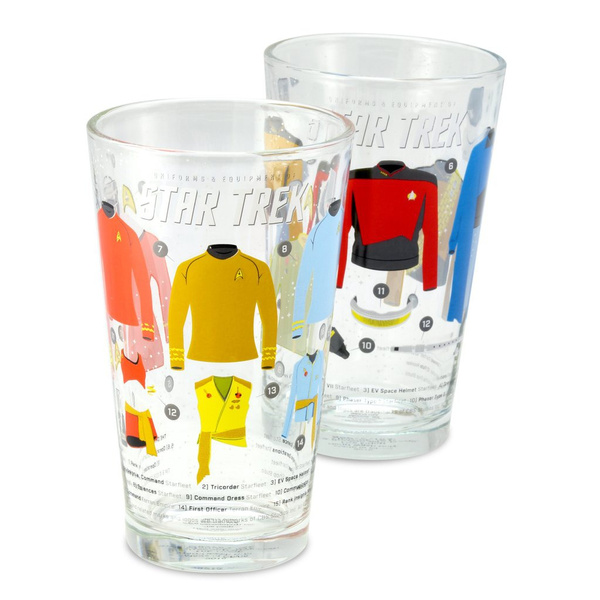 Star Trek Uniforms & Equipment of Star Trek Pint Glasses - Set of Two ...