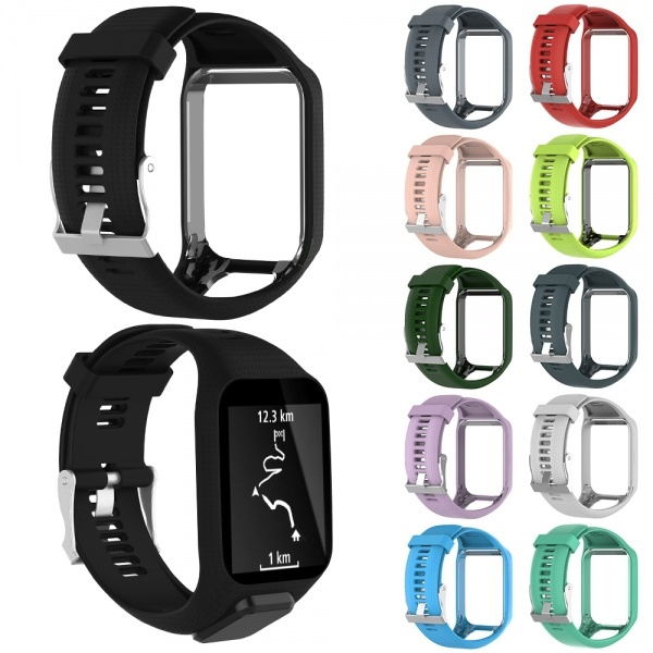 Replacement Pure Color Silicone Band Strap for Tomtom Runner 3 Spark 3 ...
