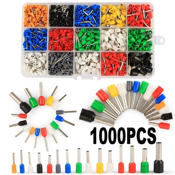 1000PCS 0.5mm²-6mm² Insulated Wire Cable Cord End Ferrules Terminal ...
