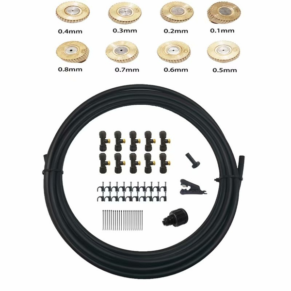 DIY custom 10M misting system including tubing, nozzles, fitting ...