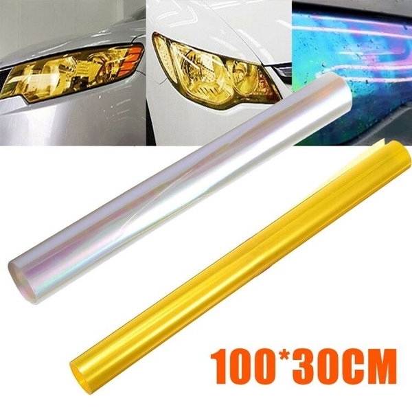 New Arrival 100cm x 30cm Car Headlight Film Foil Yellow Fog Lamp Tint ...