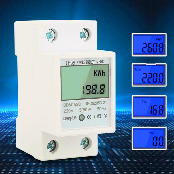 New Ddm15sd Digital Electric Meter Ac Meter Din Rail Kwh Meter