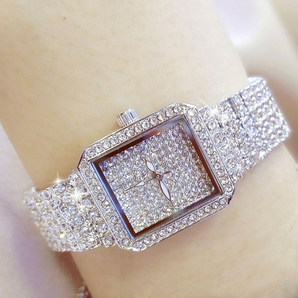 2019 New Ladies Crystal Watch Women Rectangle Dial Rhinestone Watches ...