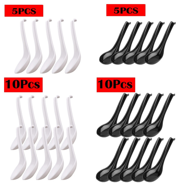 5 10pcs Home Restaurant Kitchen Soup Spoon Ladle Spoon Plastic Japanese