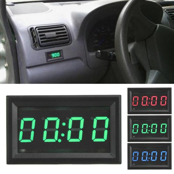 Car Mini Electronic Clock Time Watch Auto Dashboard Clocks Luminous ...