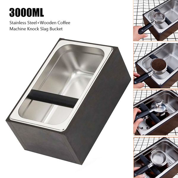 3000ML Stainless Steel Coffee Machine Knock Slag Box Espresso Grinds ...