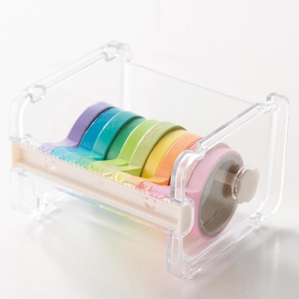 Transparent Tape Holder With Tape Cutter Adhesive Tape Dispenser Office ...