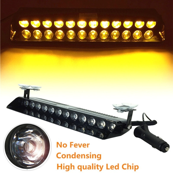 12LED truck Emergency Strobe Dash Light Windshield Warning Light 24W ...