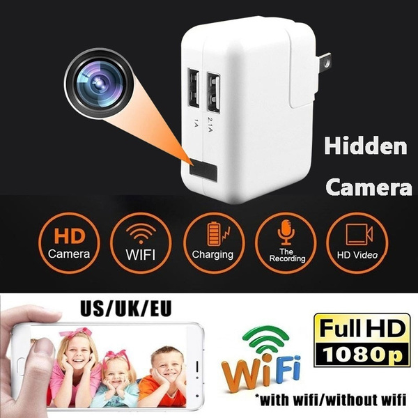 HD 1080P Mini WIFI Camera Double USB Wall Charger Plug Hidden Camera ...