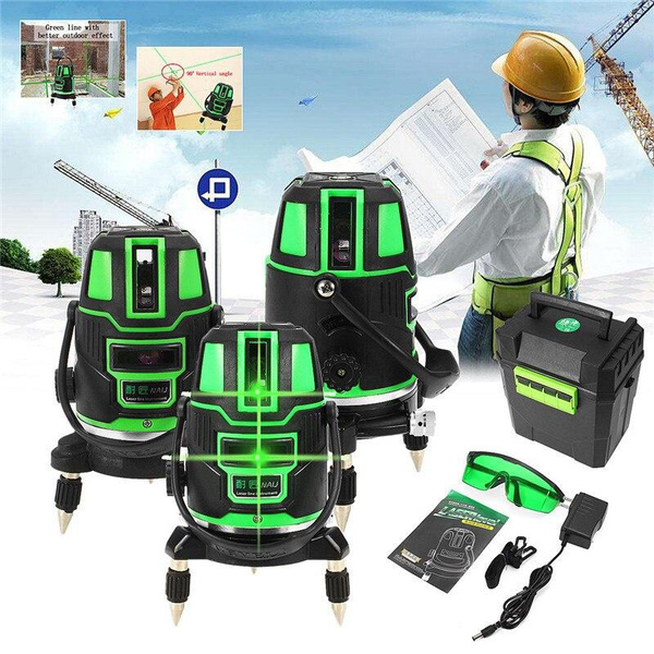 2/3/5 Cross Lines Indoor/Outdoor Green Laser Level Self-Leveling 360 ...