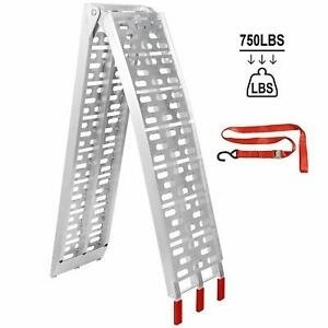 7.5' Heavy Duty Aluminum Motorcycle Arched Truck ATV Folding Loading ...