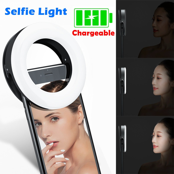 Phone Ring Lights with 200mAh Chargeable Battery Vlogging Selfie Light ...