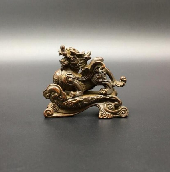 Copper Statue Collection Chinese Brass Carved Mythical Animals Pixiu ...