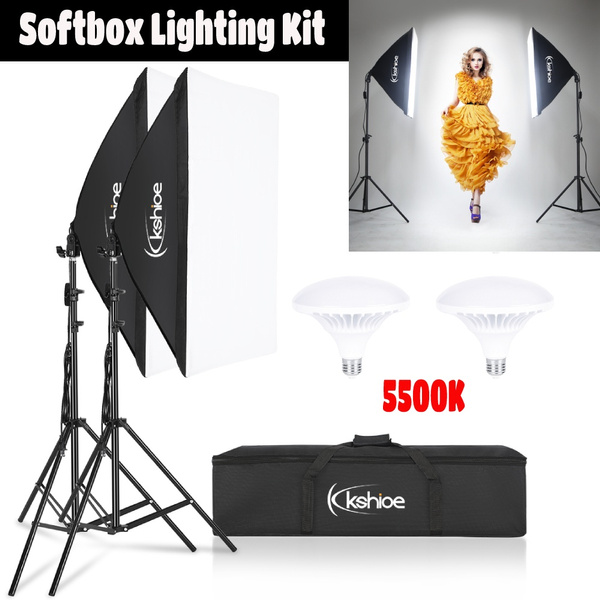 Professional Photo Studio Softbox Set Light with Adjustable Stand 5500K ...