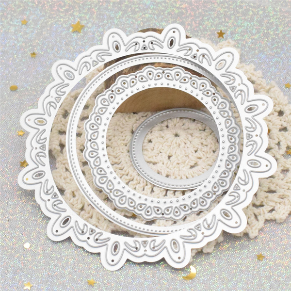 New Circle Frame Dies Lace Metal Cutting Dies for Scrapbooking Album ...