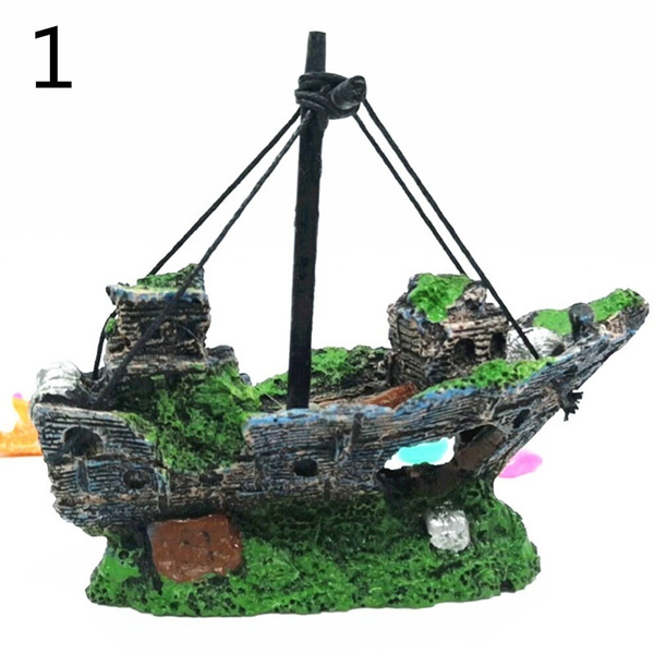 Aquarium Ship Decoration Boat Pirate Ship Wreck Hollow Ship Aquarium ...