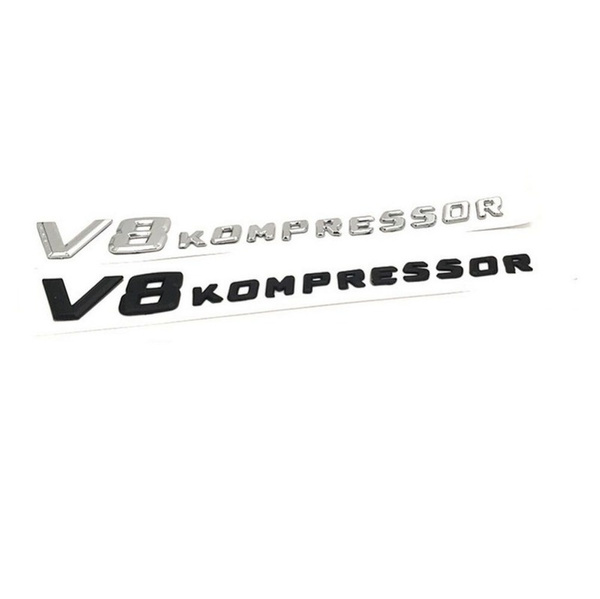 1Pcs V8 KOMPRESSOR Plastic Car Logo Sticker Trunk Rear Side Letters ...