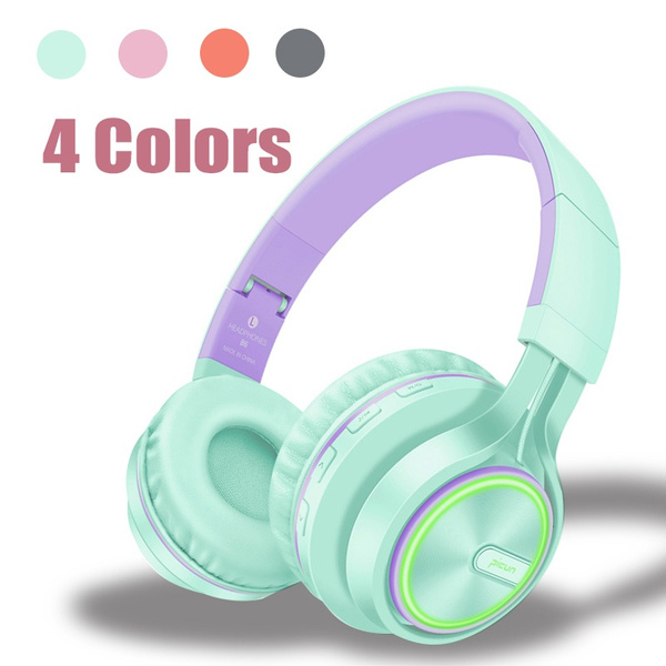 LED Light Wireless Headphones HiFi Stereo Bluetooth Headphones Over Ear ...