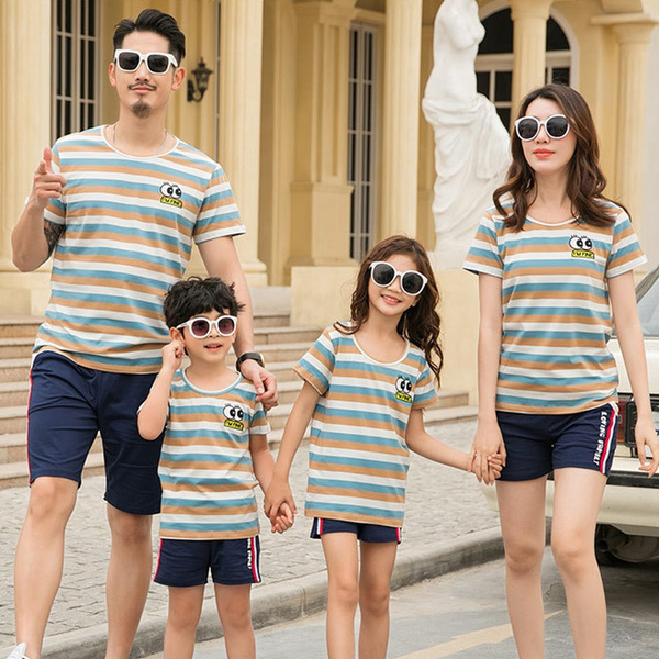 Family Look Summer Fashion Cotton T Shirt Shorts Family Matching ...