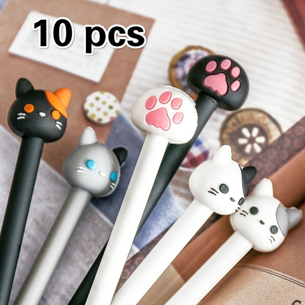 12pcs/lot Kawaii Cat Gel Pen Lovely Claw Black Ink Pens for Writing ...
