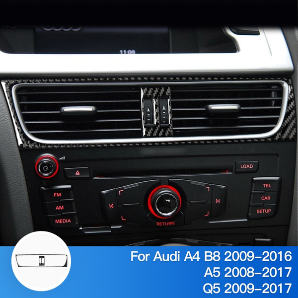 Carbon Fiber Stickers For Audi A4 A4L B8 A5 Q5, Auto Car Air Conditioning Air Outlet Frame ...