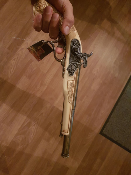 Original Percussion Lock Pistol Replica Steel Helmet Medieval Cosplay ...