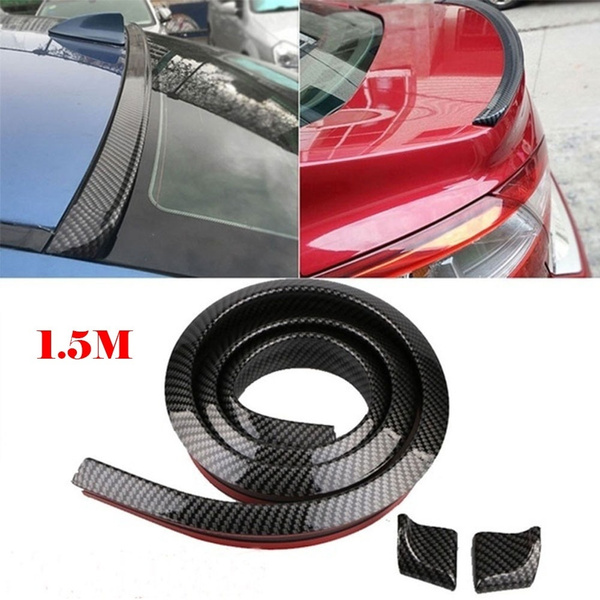 1.5M Universal Car Styling 5D Carbon Fiber Rubber Rear Bumper Trunk Lip ...