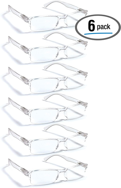 6 Pack Reading Glasses, Clear Half Rim Frames, for Men and Women, with ...