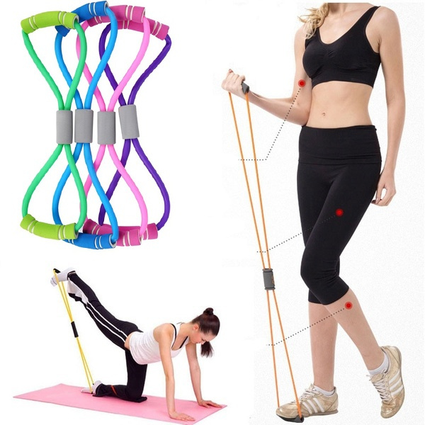 Elastic 8-Shape Tube Fitness Equipment Stretch Resistance Bands ...