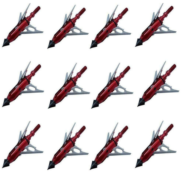 12pcs 3 Fixed Blade Archery Broadheads 100 Grain Arrow Head Hunting ...