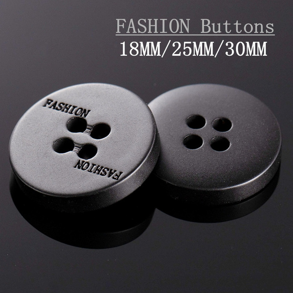 18/25/30MM Black resin buttons Round 4 Holes Buttons Buttons for ...