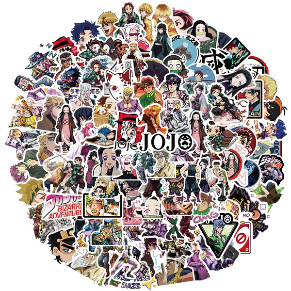 100pcs cartoon JOJO strange adventure sticker kimetsu no YAIBA for ...