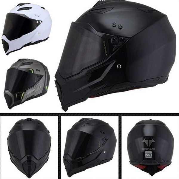 BYE Fashion Motorcycle Full Face Helmet for Men Winter Cross Country ...
