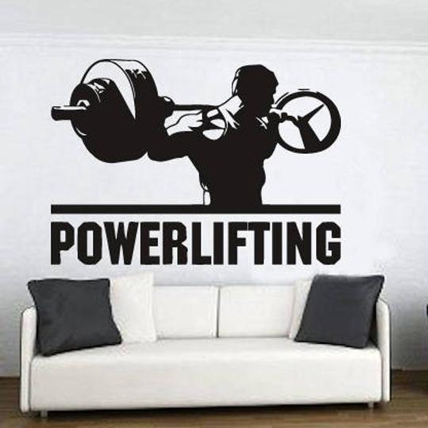 Powerlifting Wall Decals Bedroom Home Decor Motivation Workout Gym ...