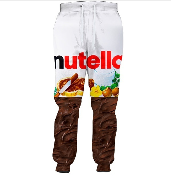 2020 Nutella Men Joggers 3d Printed snacking spread on a crispy Jogger ...