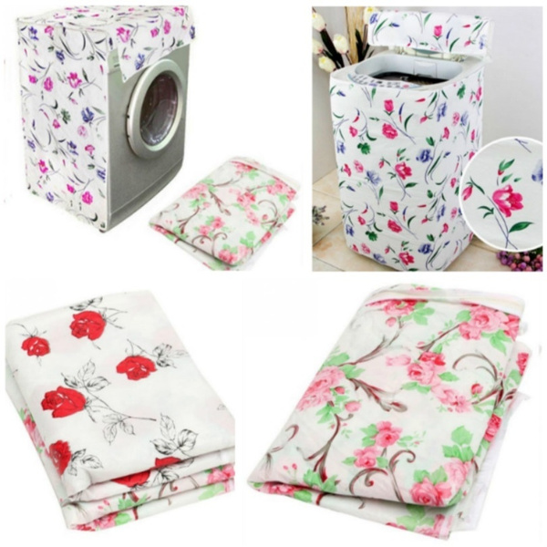 Floral Printed Sunscreen Case Washing Machine Cover Dust-proof Cover ...