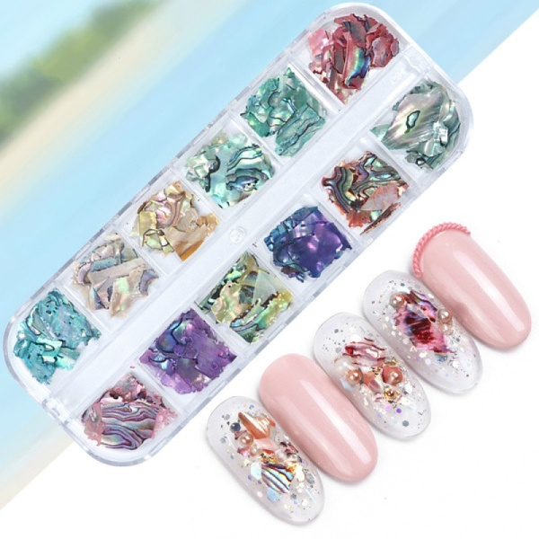 1 Set Creative Fashion 12 Colors Shining Ultra Thin Nail Glitter for ...