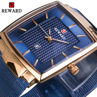 REWARD Classic Square Business Watch Quartz Watch Mesh Strap Watch ...