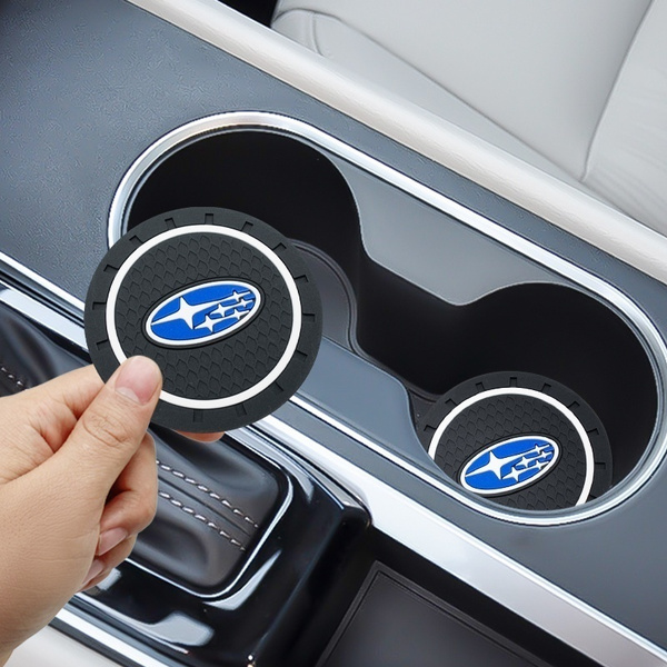 2pcs/1set 72mm/2.83inch Car Logo Cup Holder Silicone Coaster for Subaru ...