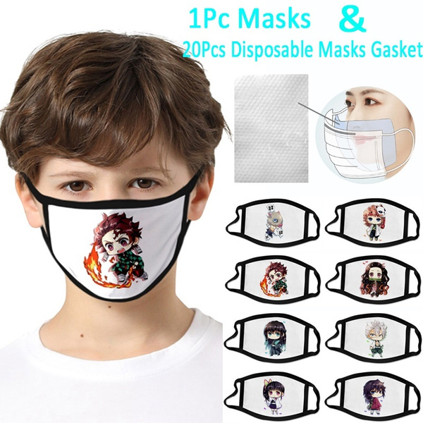 1Pc Japanese Anime Demon Slayer: Kimetsu No Yaiba Printed Dust Mask ...