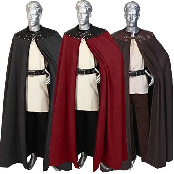12th 13th Century Medieval Linen Leather Cloaks Renaissance Loose ...