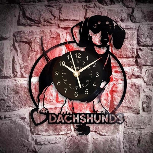 Daschund LED Vinyl Wall Clock - Express Shipping for Boy, Girl, Man Or ...