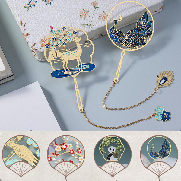 1PC Stationery Metal Book Markers Chinese Style Retro Tassel Bookmark ...