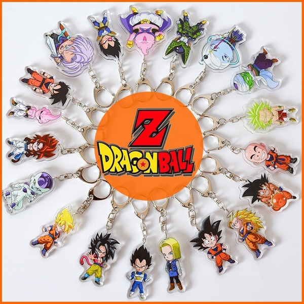 Dragon Ball Z Acrylic Keychain Anime Key Rings Son Goku Vegeta Broly ...