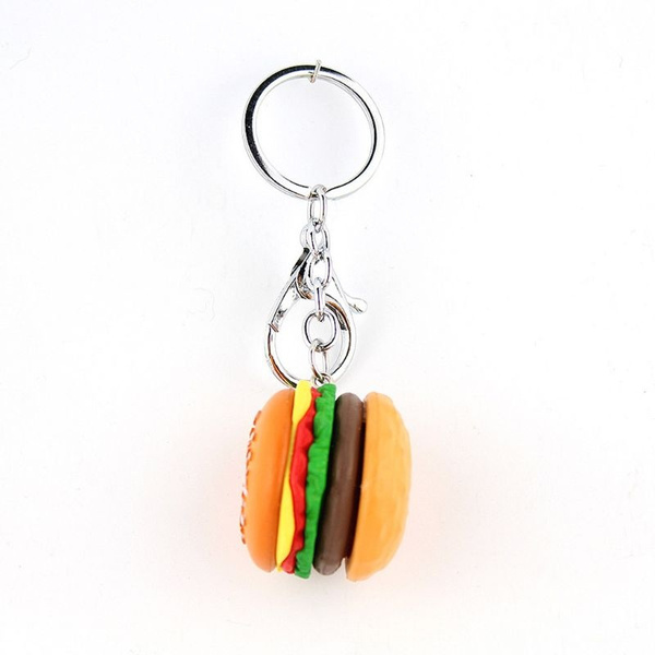 Hamburger Cheeseburger Key Chain Simulation Food Pendant Keyring PLE | Wish