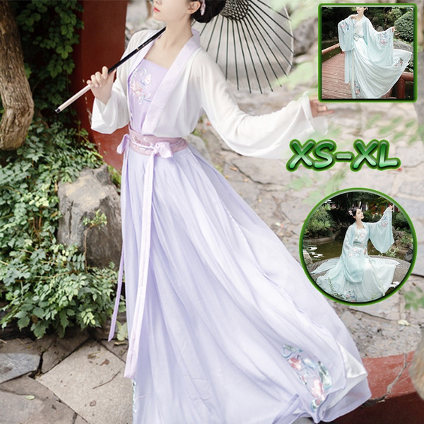 Chinese Folk Dance hanfu dress Retro Tang Dynasty Princess Cosplay ...