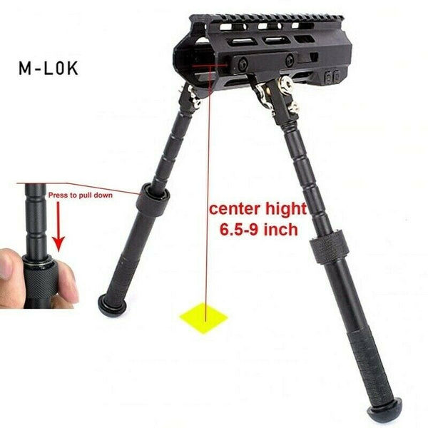 Tactical V8 metal M-LOK Rifle Bipod Adjustable 6.5-9 Inches Hunting Kit ...